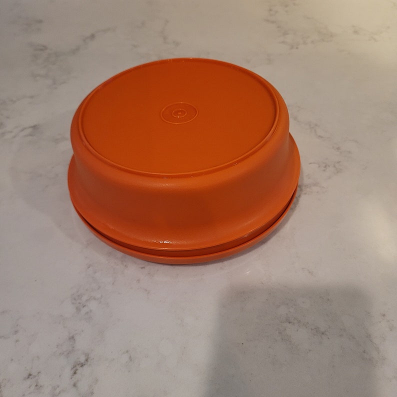 1970s Vintage TUPPERWARE Orange Seal Serve Bowl Lidded 1253-8 Made in ...