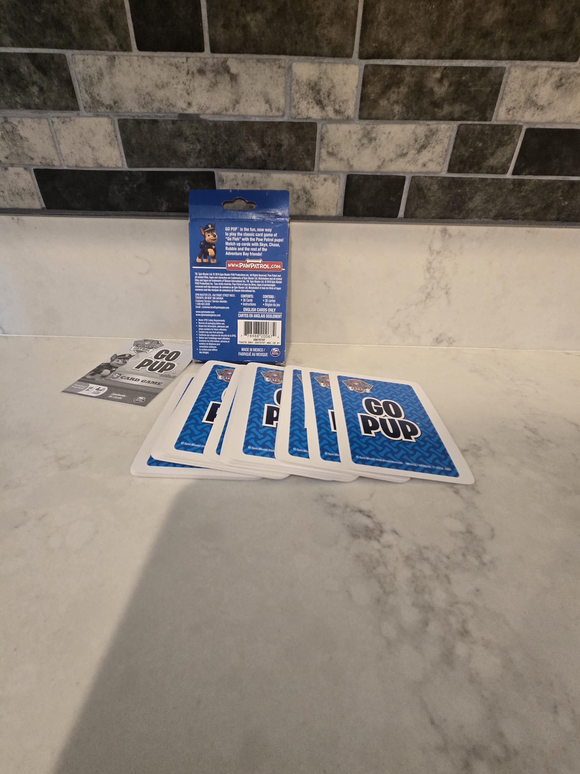 Nickelodeon Paw Patrol Go Pup Card Game/go Fish /preschool Card Game ...