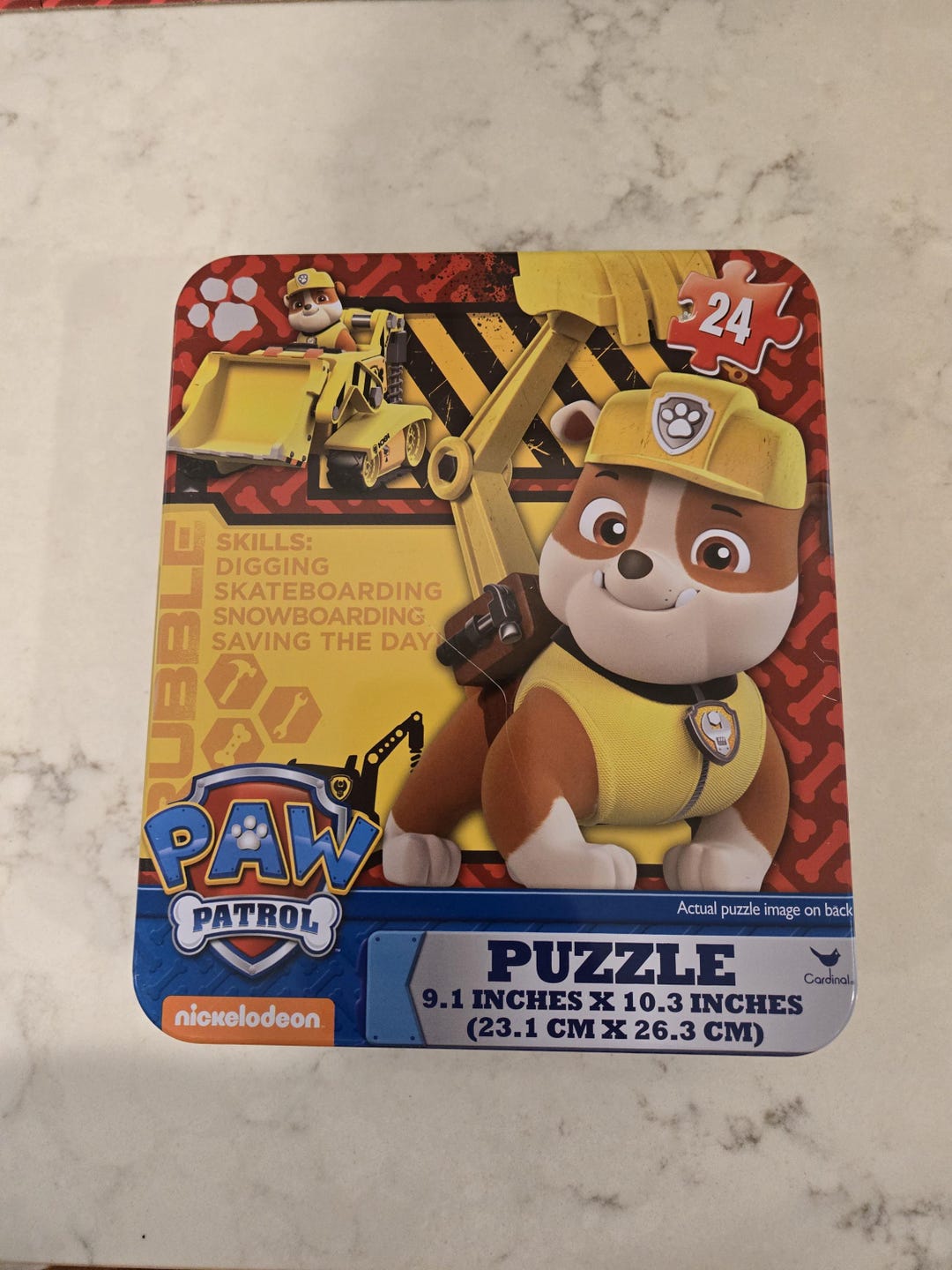 Paw Patrol Rubble 24 Piece Puzzle With Tin Box - Etsy