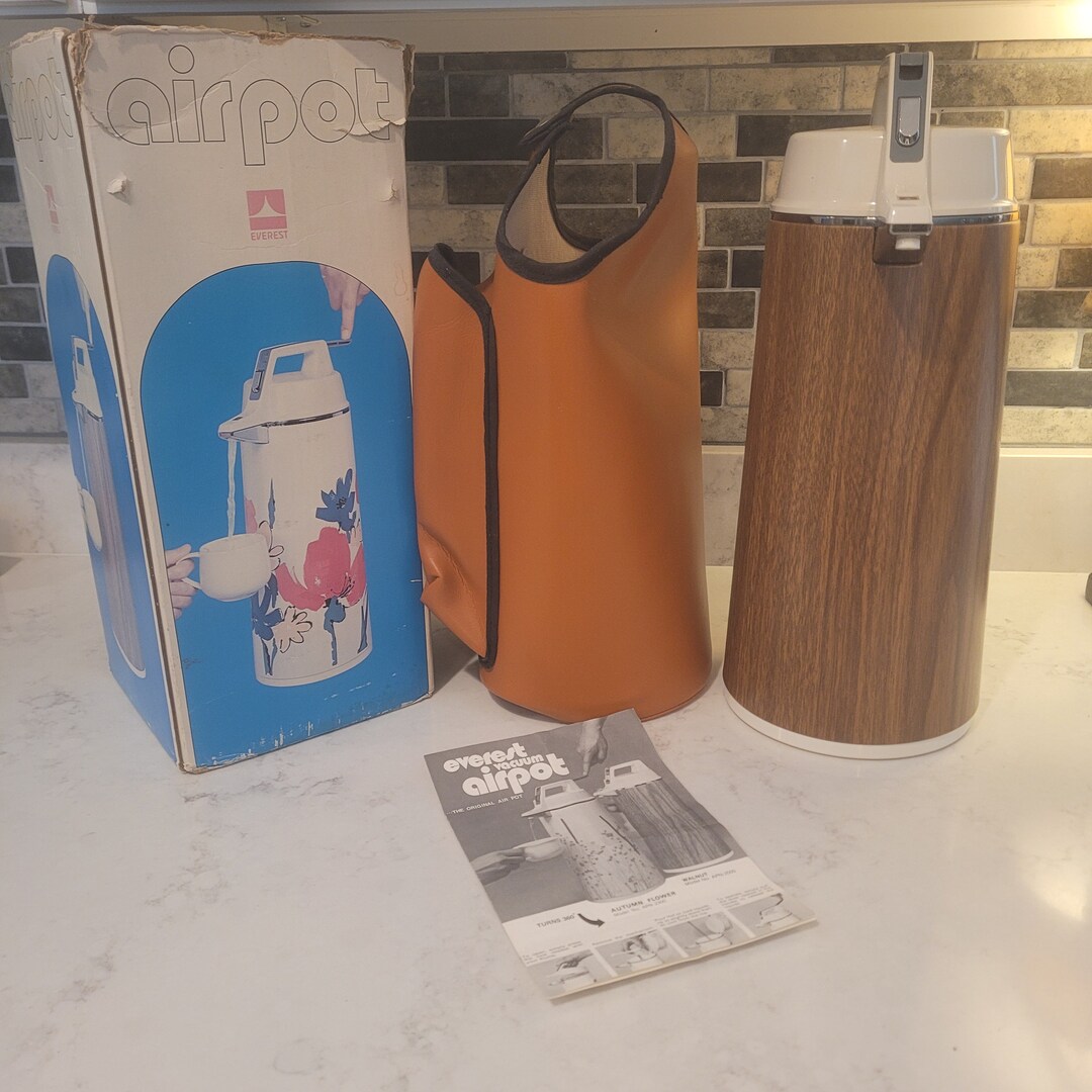 Vintage Everest Walnut Wood Grain Vacuum Airpot/coffee/made in Usa/the ...