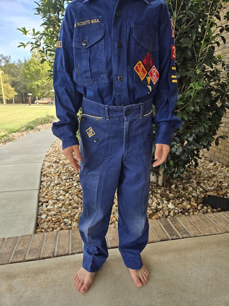 Vintage Boy Cub Scout Uniform Shirt Pants Set Savannah, TN Den 1 1950s/1960's 12 1/2 Neck Blue ...