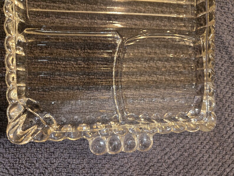1960's Vintage Glass 3 Compartment Snack Tray, Vintage Glass Tray ...