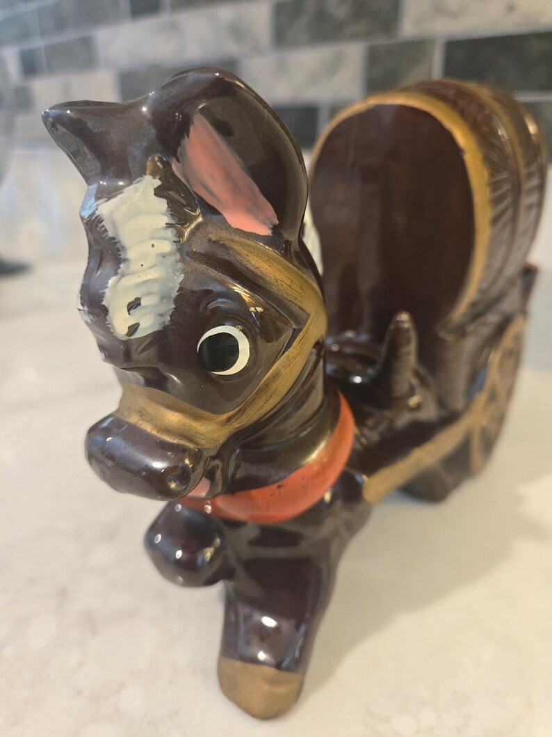 Vintage Brown Donkey With Cart Decanter Bottle/vintage/collector ...