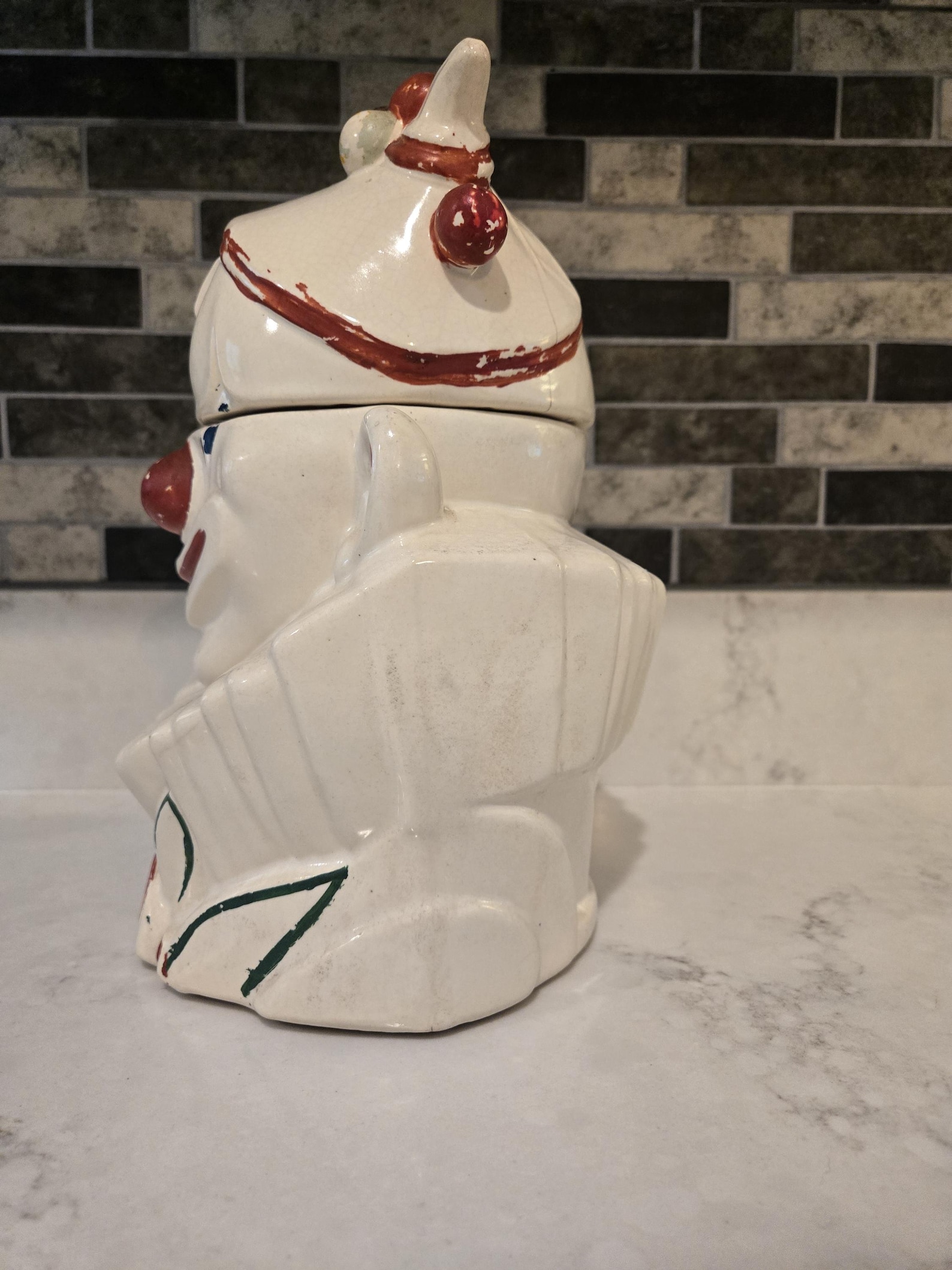 1940's Mccoy Smiling, Diamond Eyes Clown Bust Cookie Jar, Hand ...