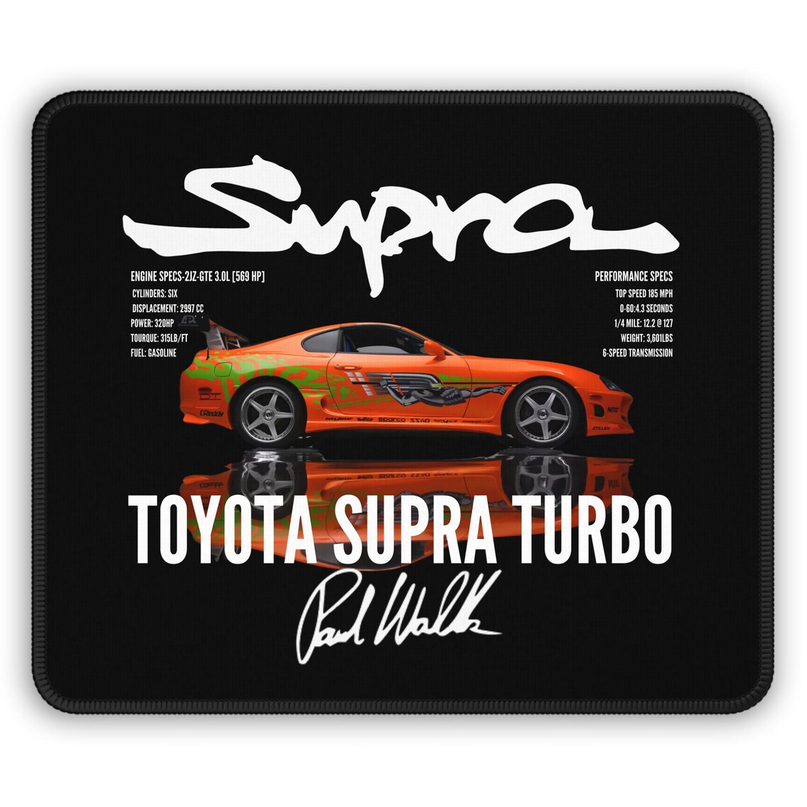 Toyota Supra Turbo Gaming Mouse Pad Paul Walker Tribute Edition - Etsy