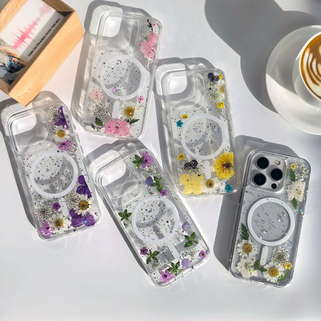 Five Different Flowers Phones Case With Magnetic Magsafe Design for ...