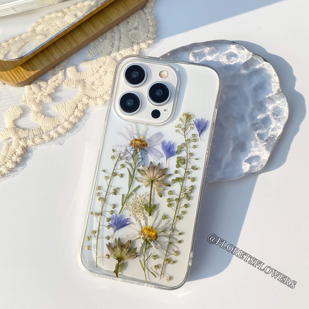 Pressed Real Flower Phone Case With Free Lens Protective Film for ...