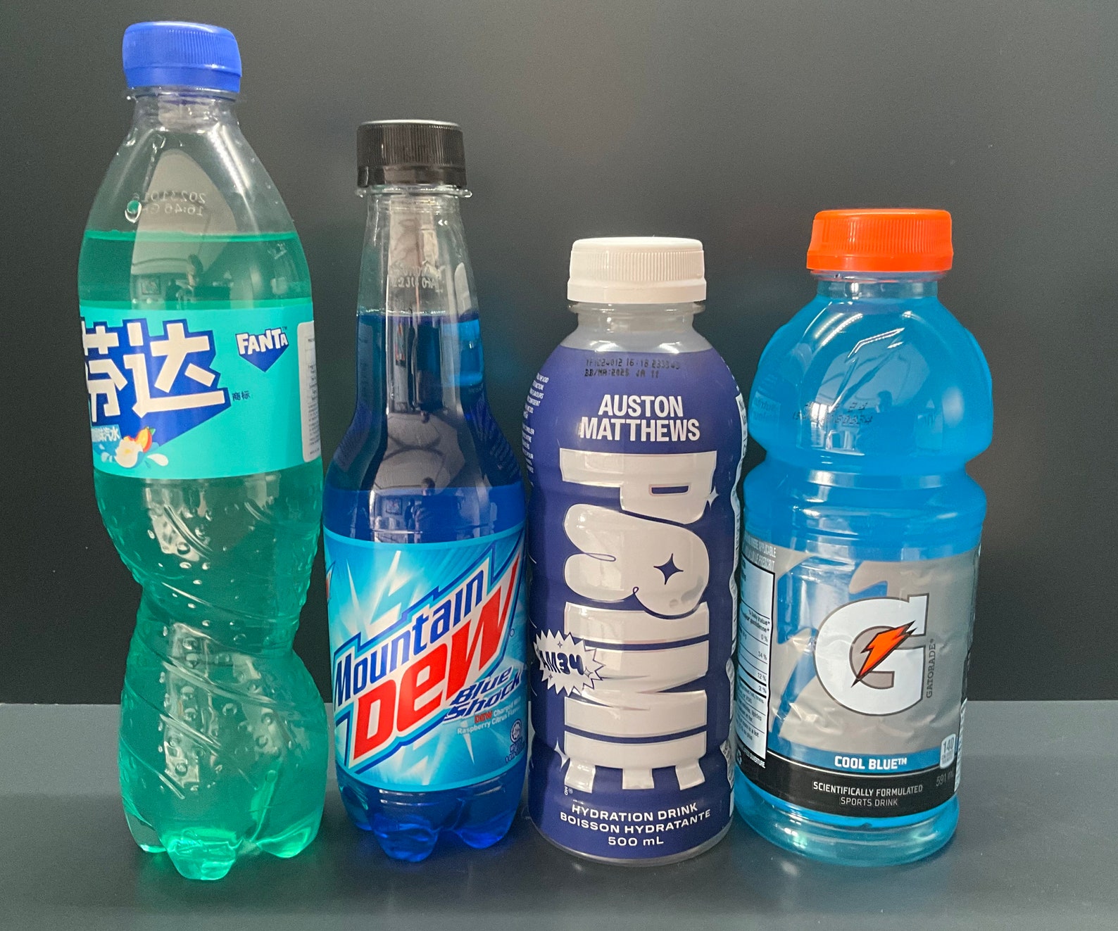 Prime Hydration Auston Matthews, Cool Blue Gatorade, Mountain Dew Blue ...