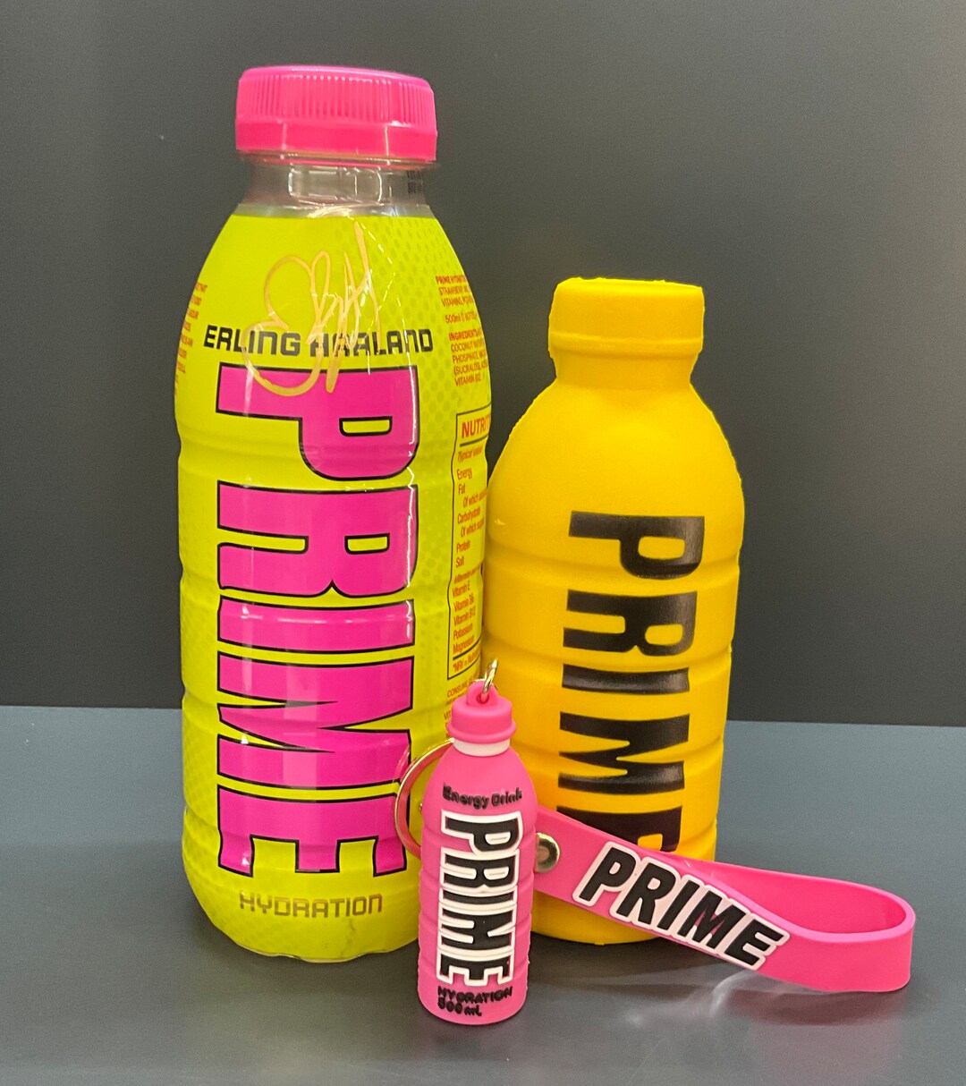 Prime Hydration Erling Haaland, Prime Yellow Squishy & Prime Pink ...