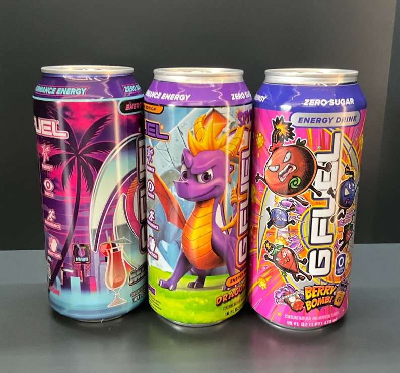 Gfuel Pink Energy Drinks Cans Bundle, Gfuel Spyro Dragon Fruit, Berry ...