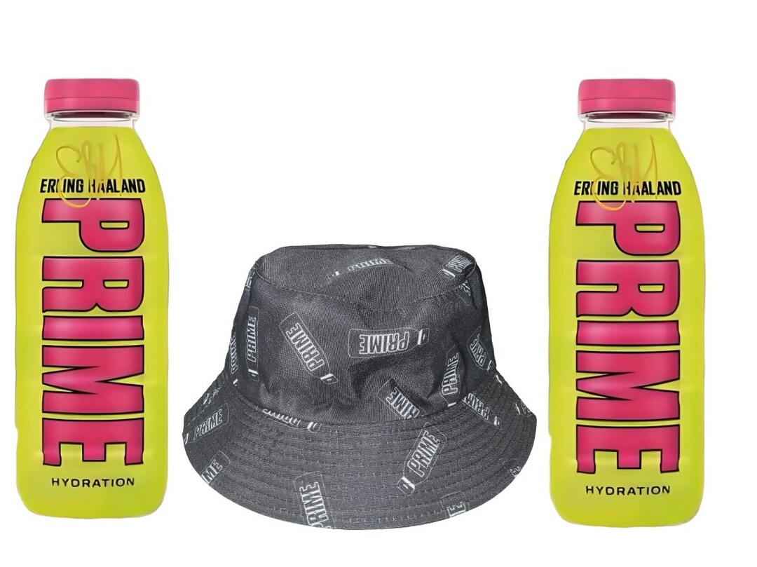 Prime Hydration Erling Haaland X2 & Prime Black Bucket Hat Rare Bundle ...