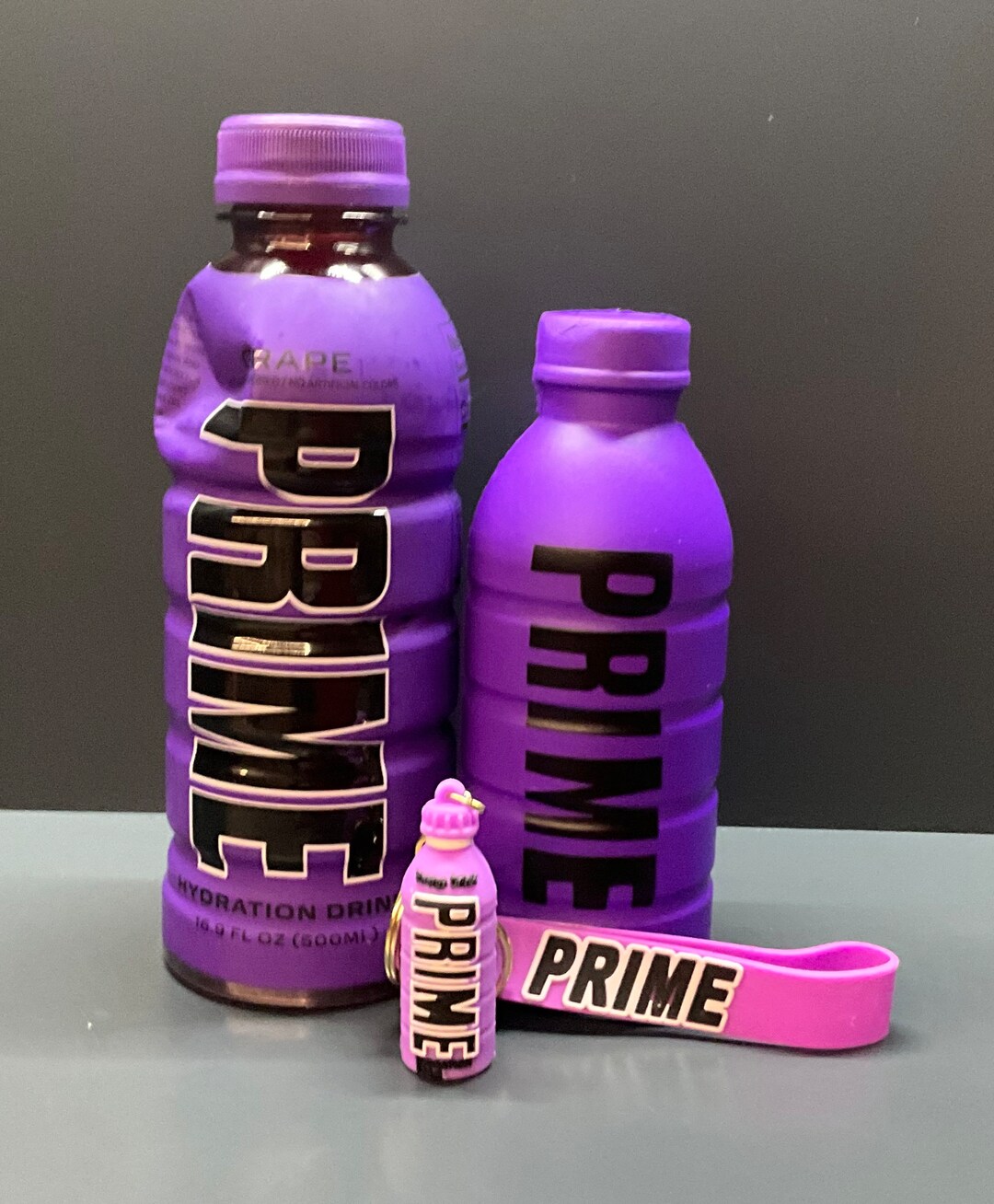 Prime Hydration Grape Damaged Bottle, Prime Grape Squishy & Prime Grape ...