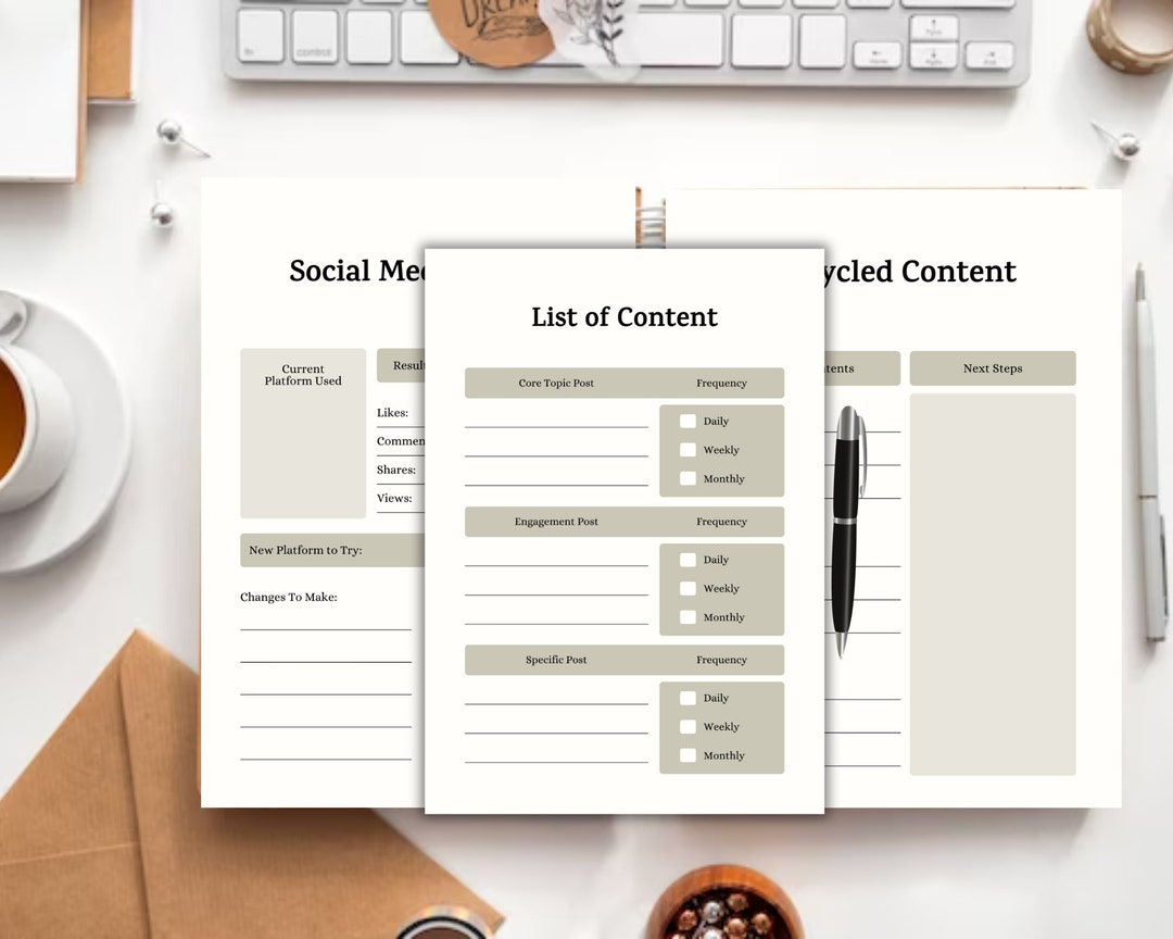 Social Media Planner Printable, Social Media Planner for Instagram ...