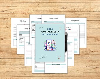 Printable Social Media Content Planner Template, Social Media Manager ...