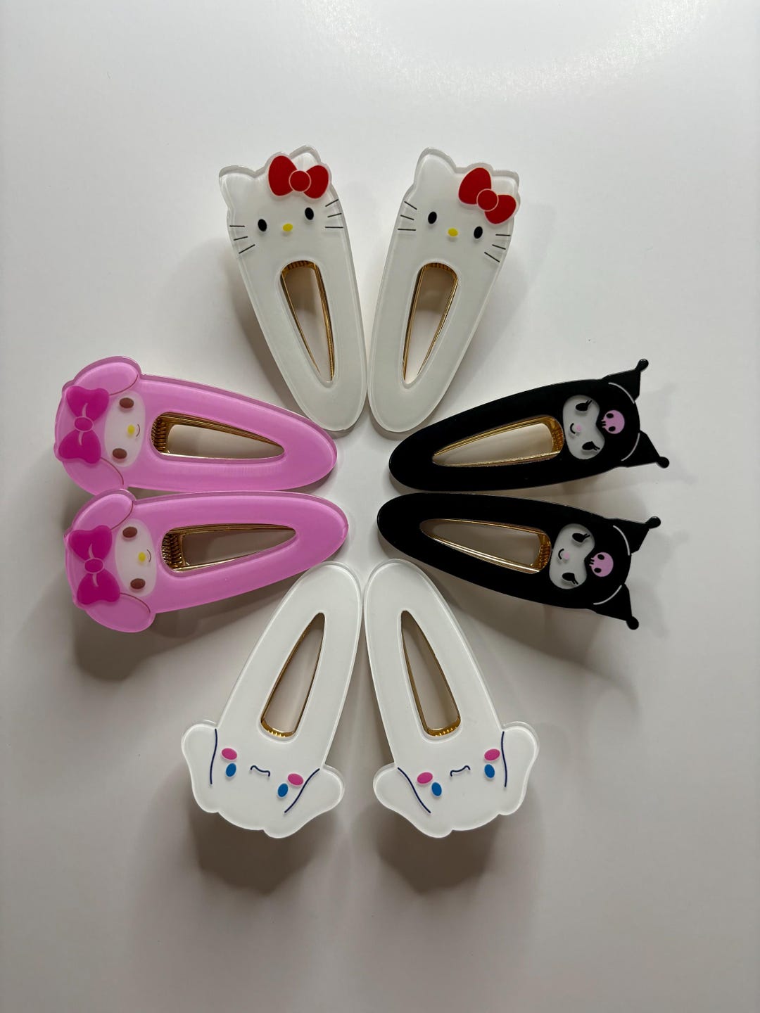 Hello Kitty Hair Clips set - Etsy