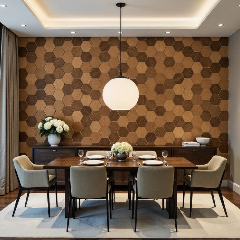 Hexagon Wall Panels, Honeycomb Panels, Wood Wall Art, Decorative Wall ...