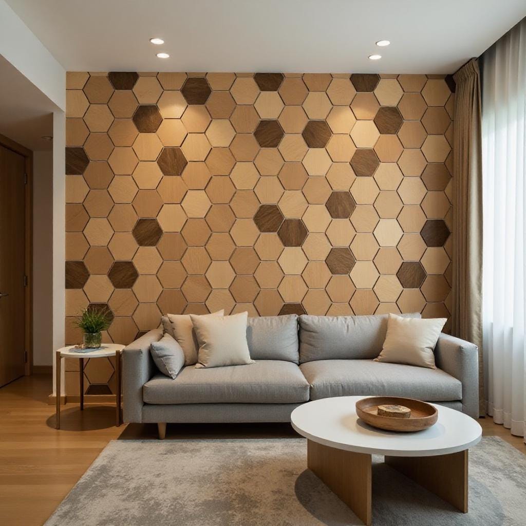 Decorative Wall Panels, Hexagon Wall Panels, Wood Wall Art [36pcs Set ...