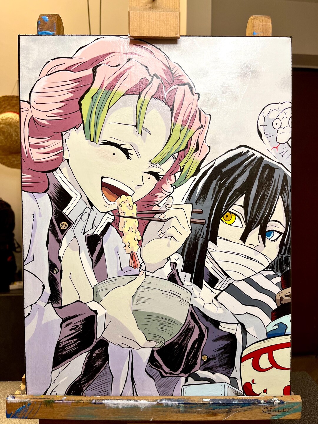 Hand-painted Acrylic Canvas of Mitsuri and Obanai – 30x40 Cm - Etsy