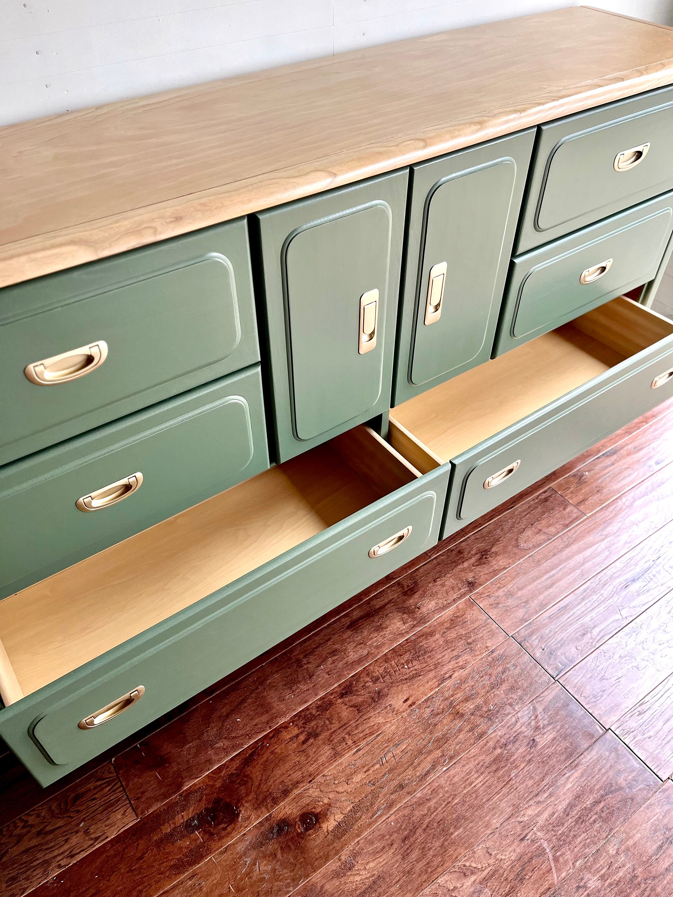 SOLD* Beautiful Refurbished Green MCM Dresser | Buffet - Etsy