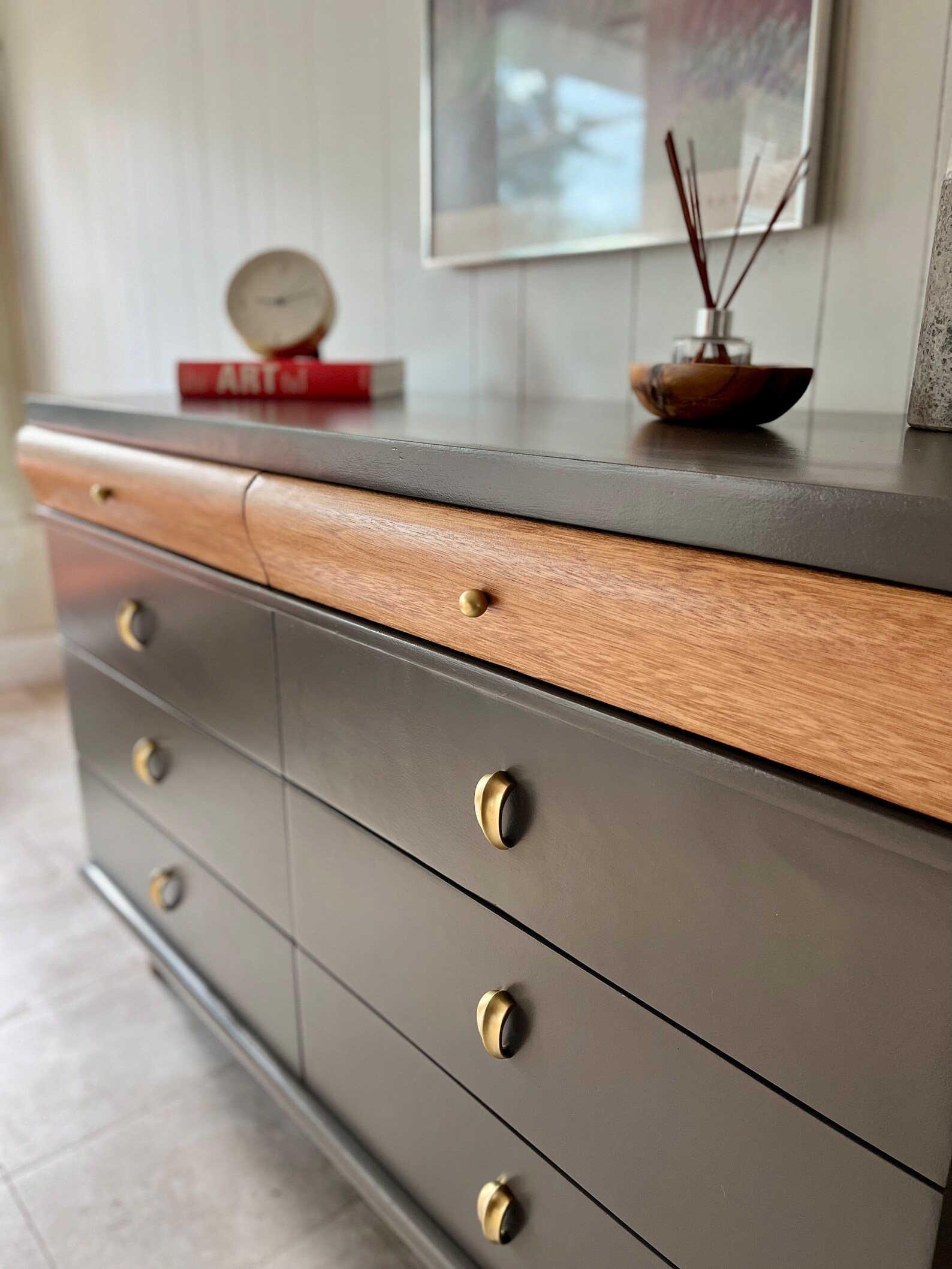 SOLD * Super Cool Slate Gray MCM Dresser - Etsy