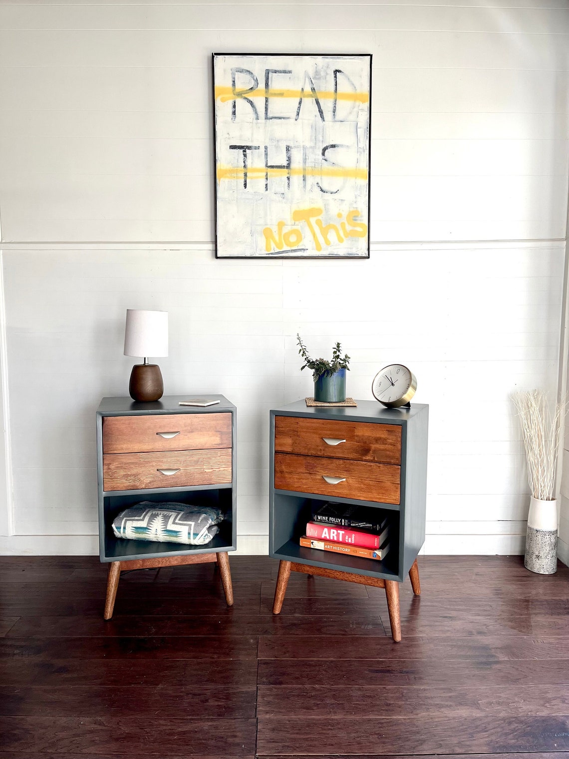 SOLD* Beautiful MCM Wood Night Stands - Etsy