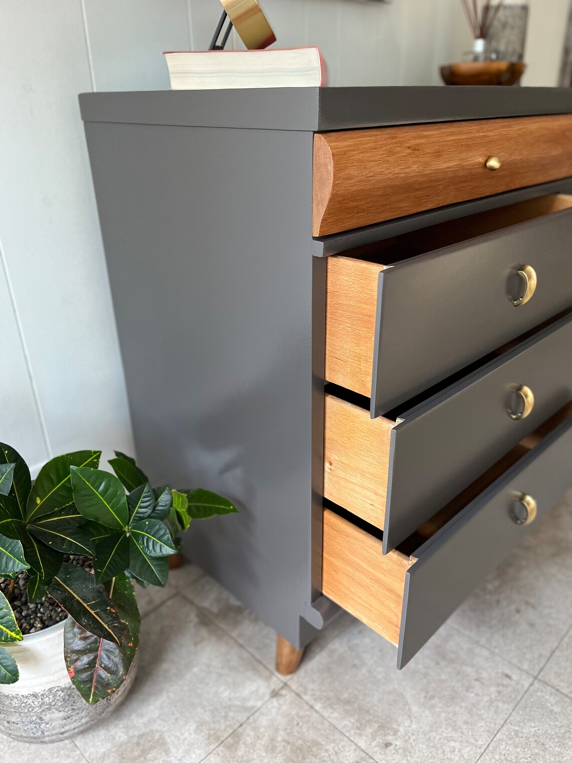 SOLD * Super Cool Slate Gray MCM Dresser - Etsy