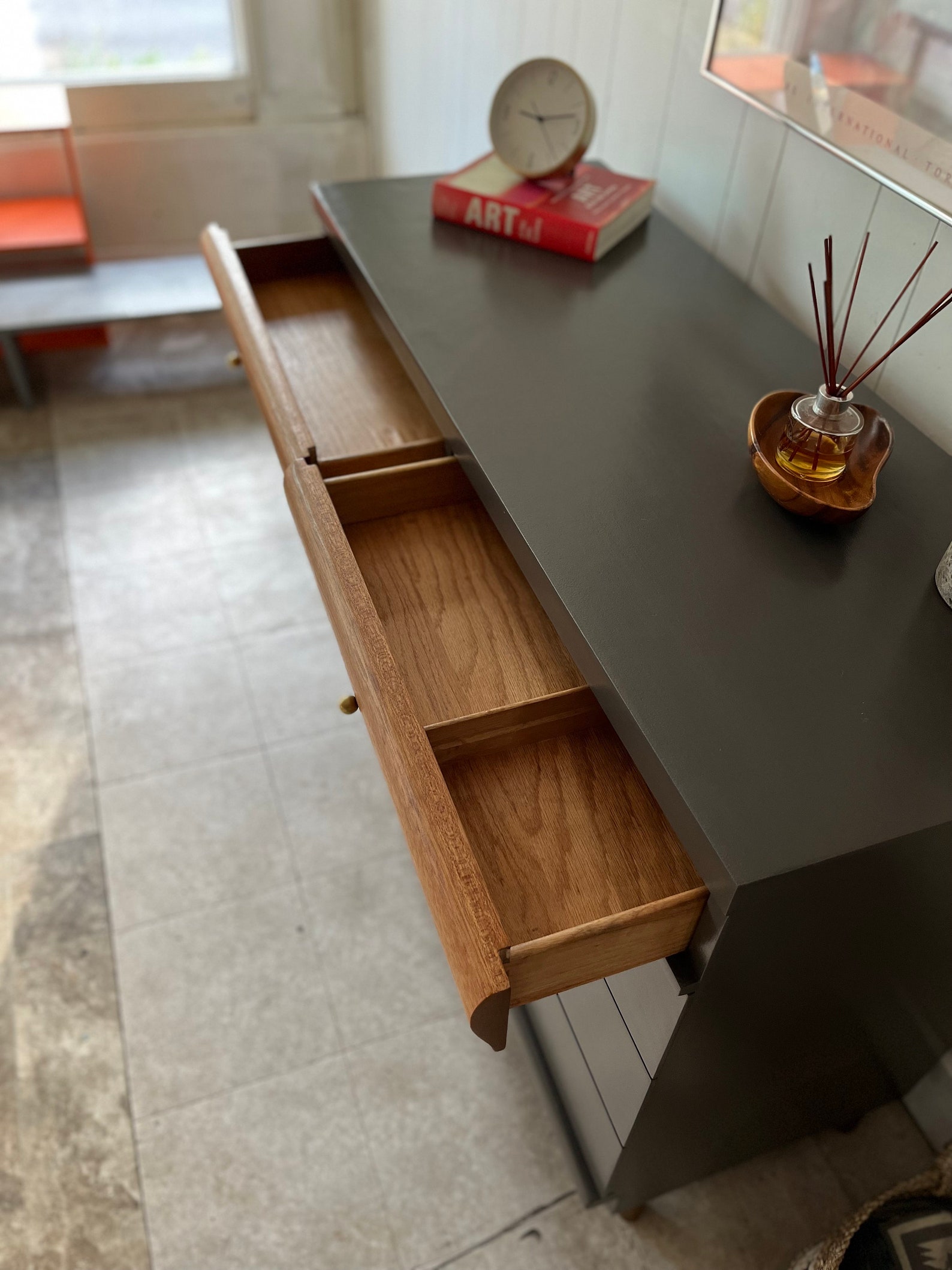 SOLD * Super Cool Slate Gray MCM Dresser - Etsy