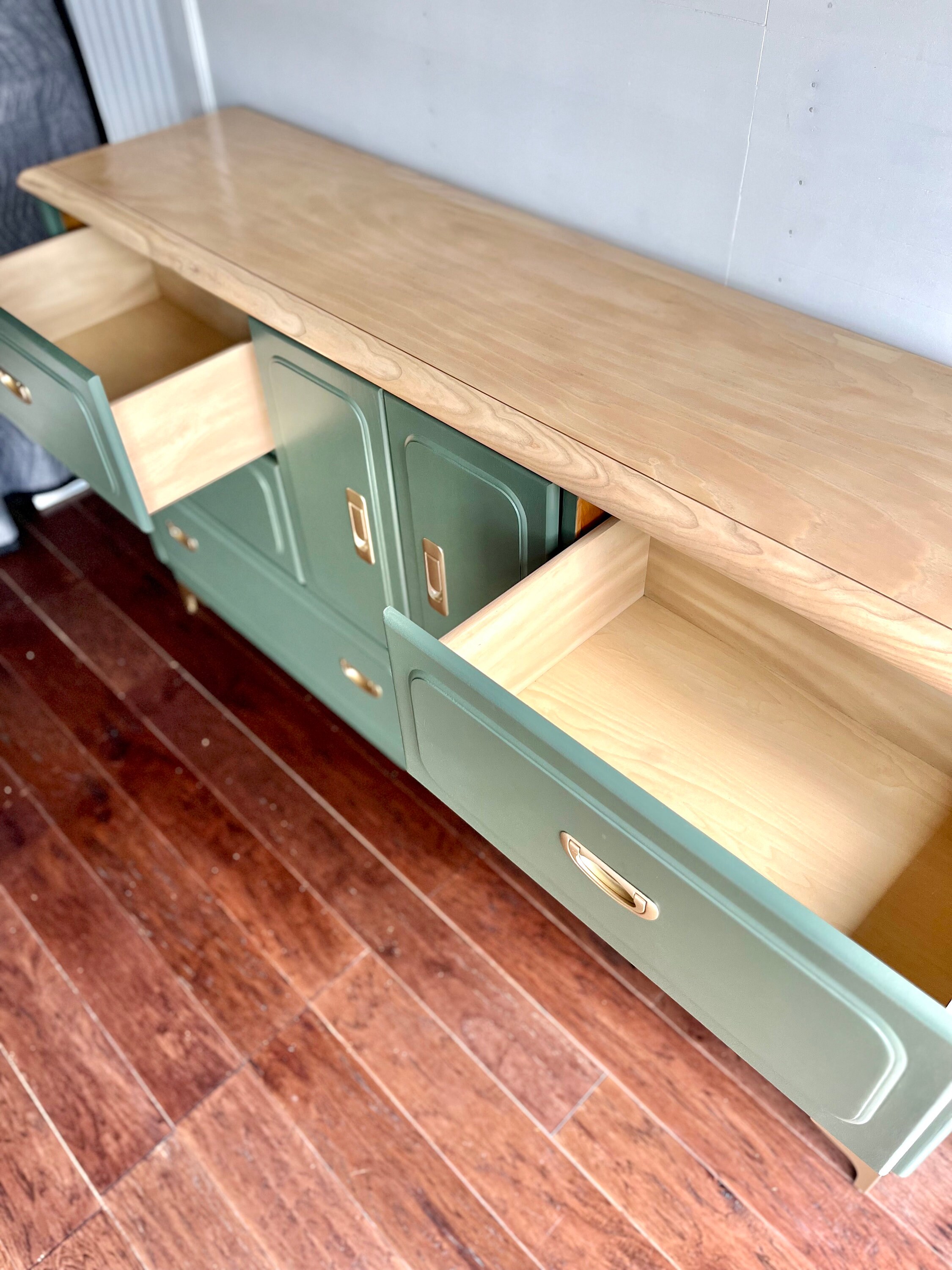 SOLD* Beautiful Refurbished Green MCM Dresser | Buffet - Etsy