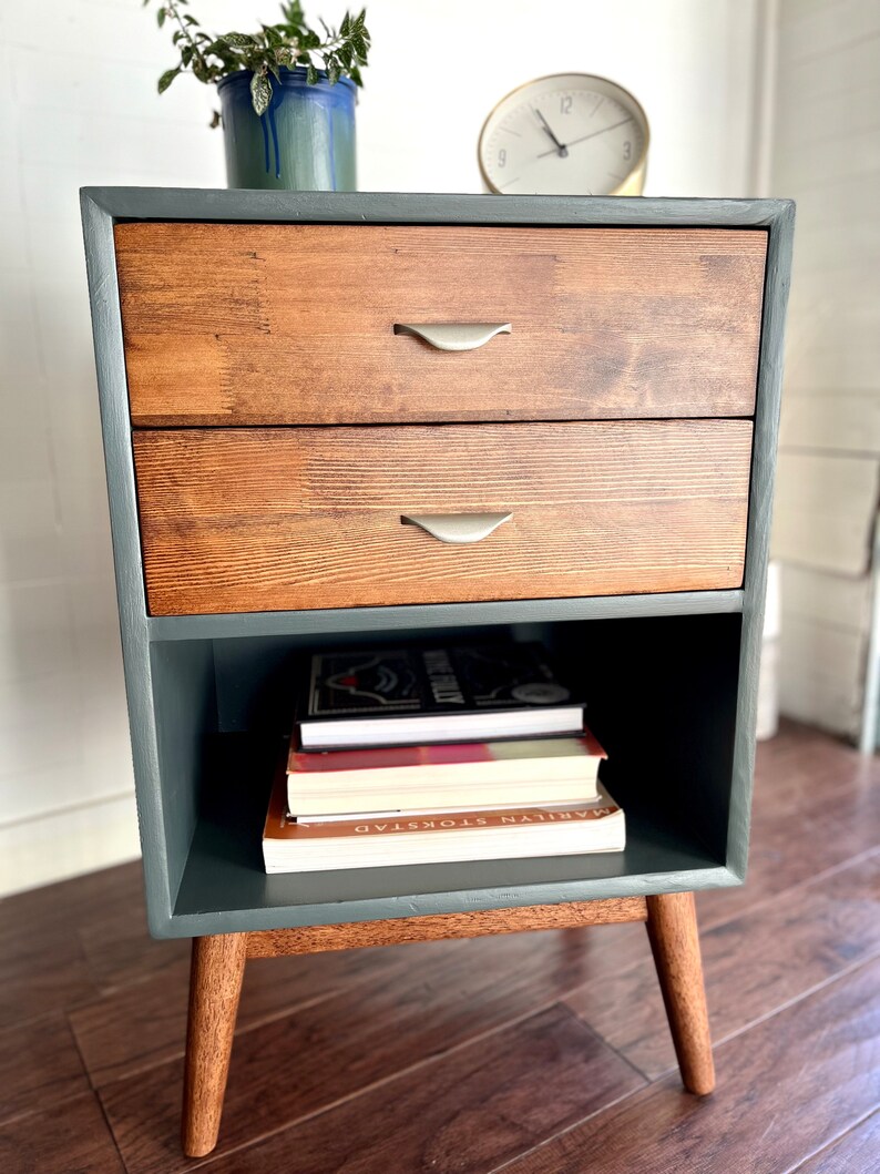 SOLD* Beautiful MCM Wood Night Stands - Etsy