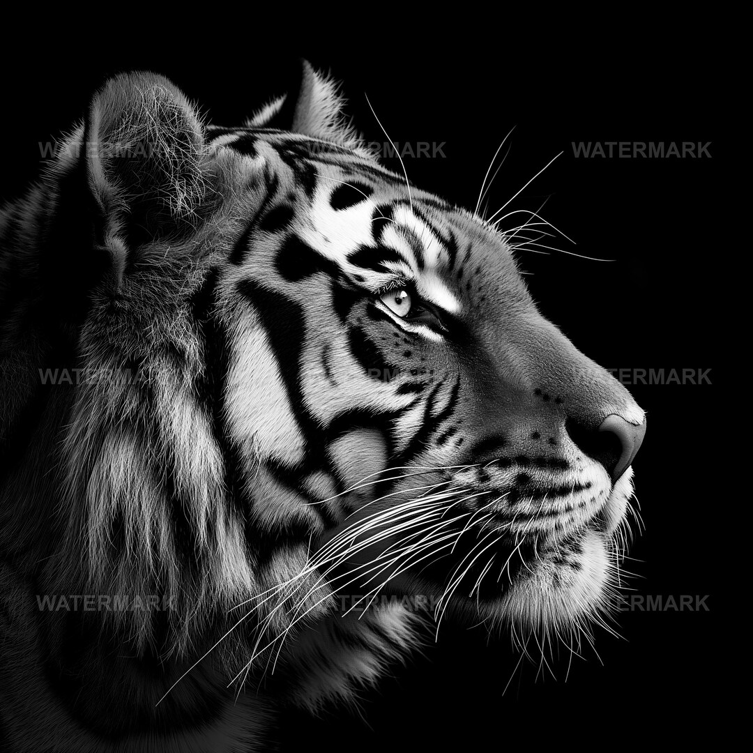 Tiger Laser Engrave File, PNG for Engraving on to Slate or Wood ...