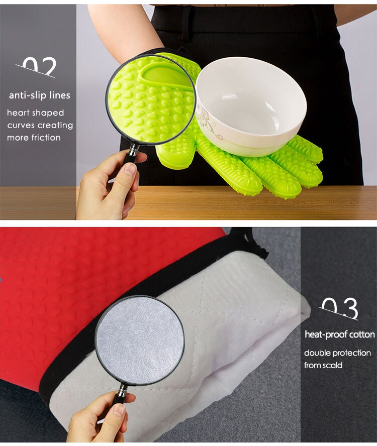 Silicone Cooking Gloves – Heat Resistant Oven Gloves for Your BBQ ...