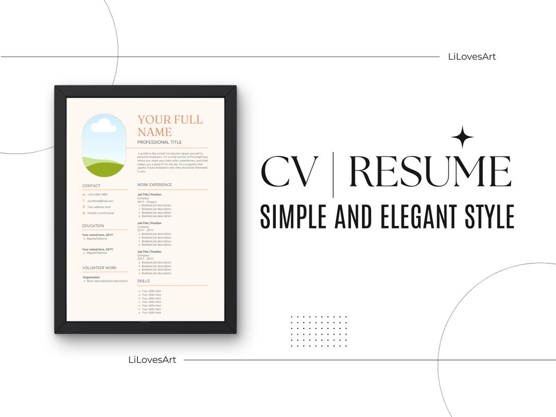 CV TEMPLATE Resume Editable Professional Resume Template Minimalist ...