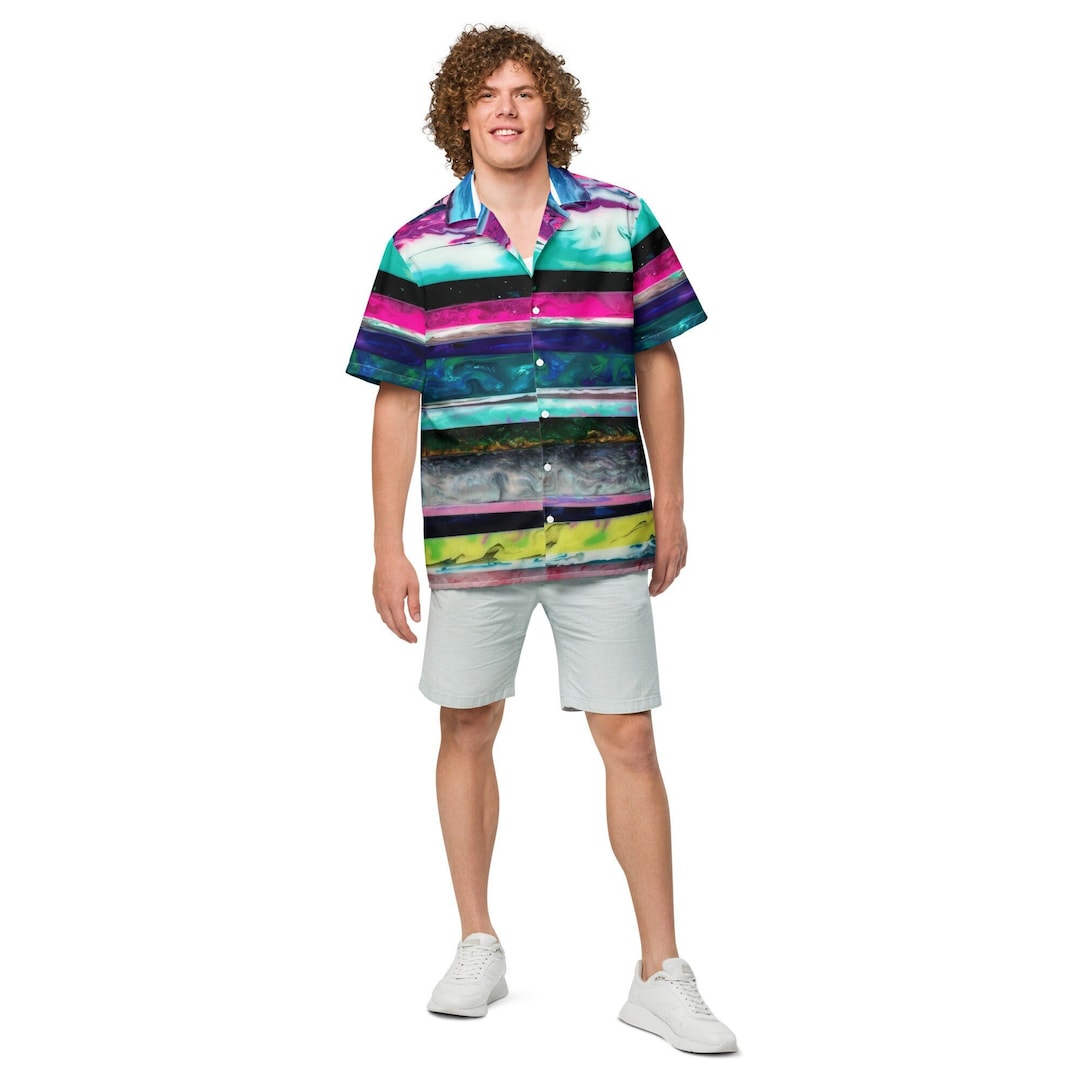 Stratified Button up Shirt | Hawaiian Shirt | Colorful Button up Shirt ...