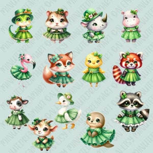 Animals Saint Patrick's Day Clipart, Cute Lady, St Patrick's Day Animal ...