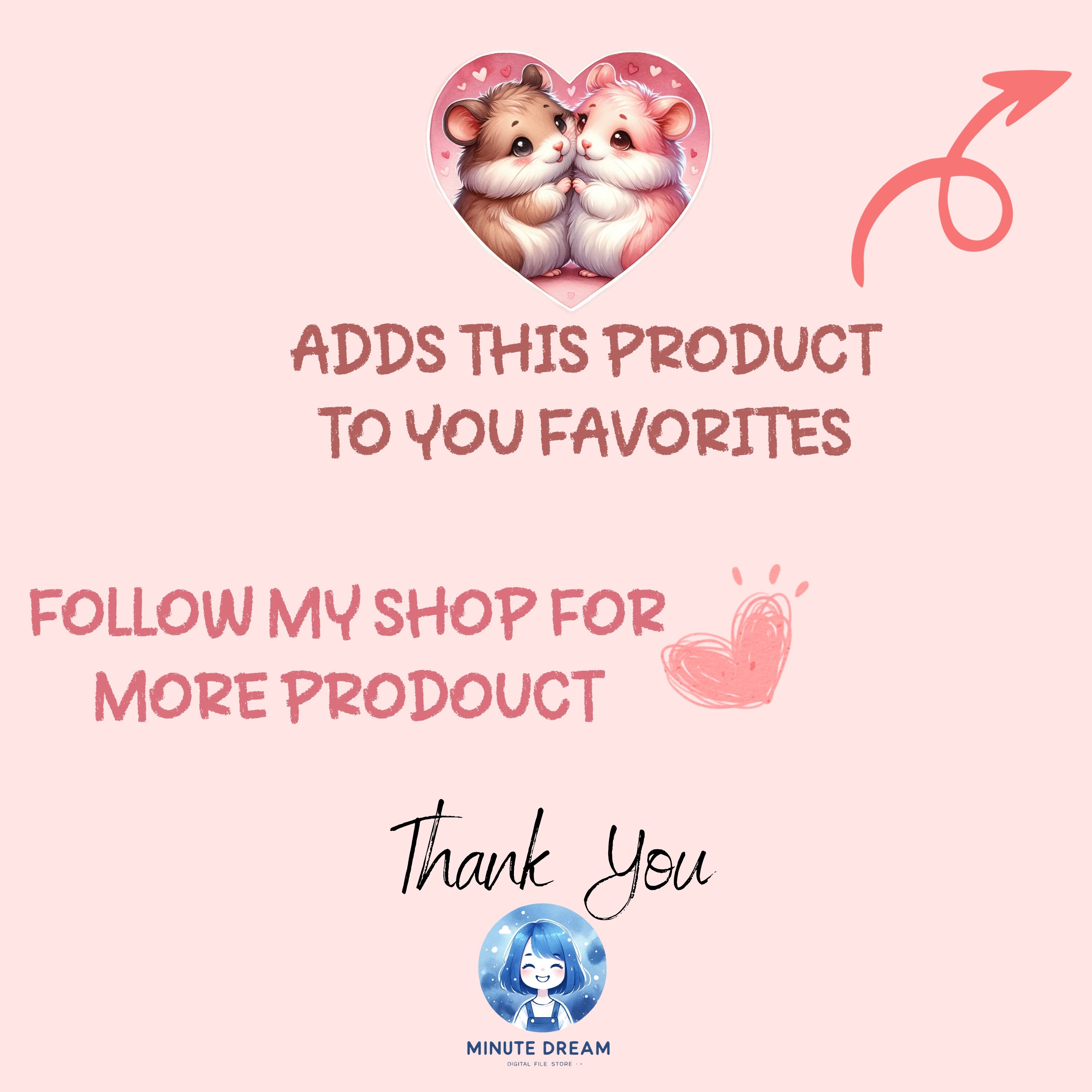 Cute Hamster Valentine Clipart, Valentine's Day, Watercolor Sublimation ...