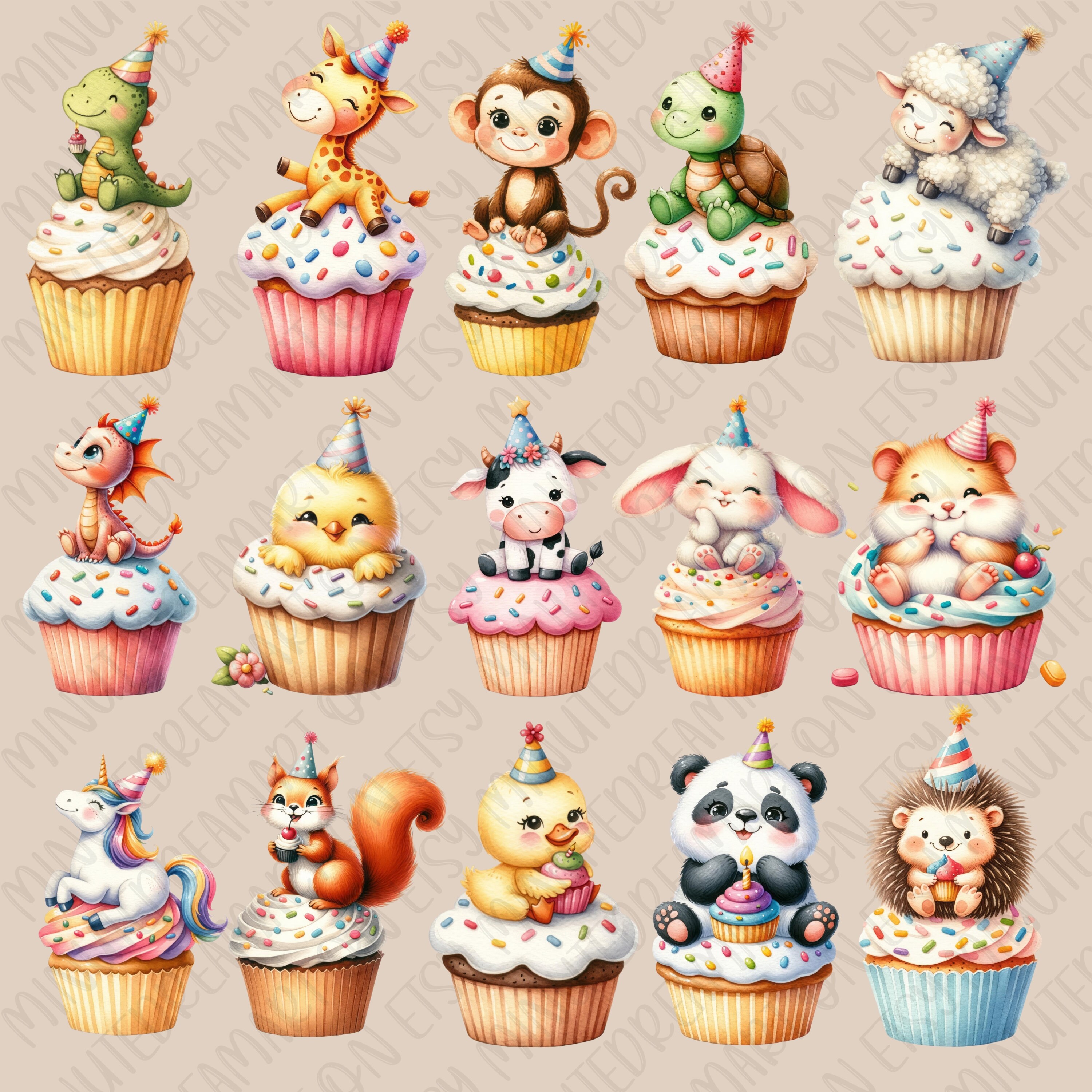 Animal Birthday Cupcake PNG Clipart, Birthday Cake Clipart,happy ...