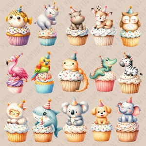 Animal Birthday Cupcake PNG Clipart, Birthday Cake Clipart,happy ...