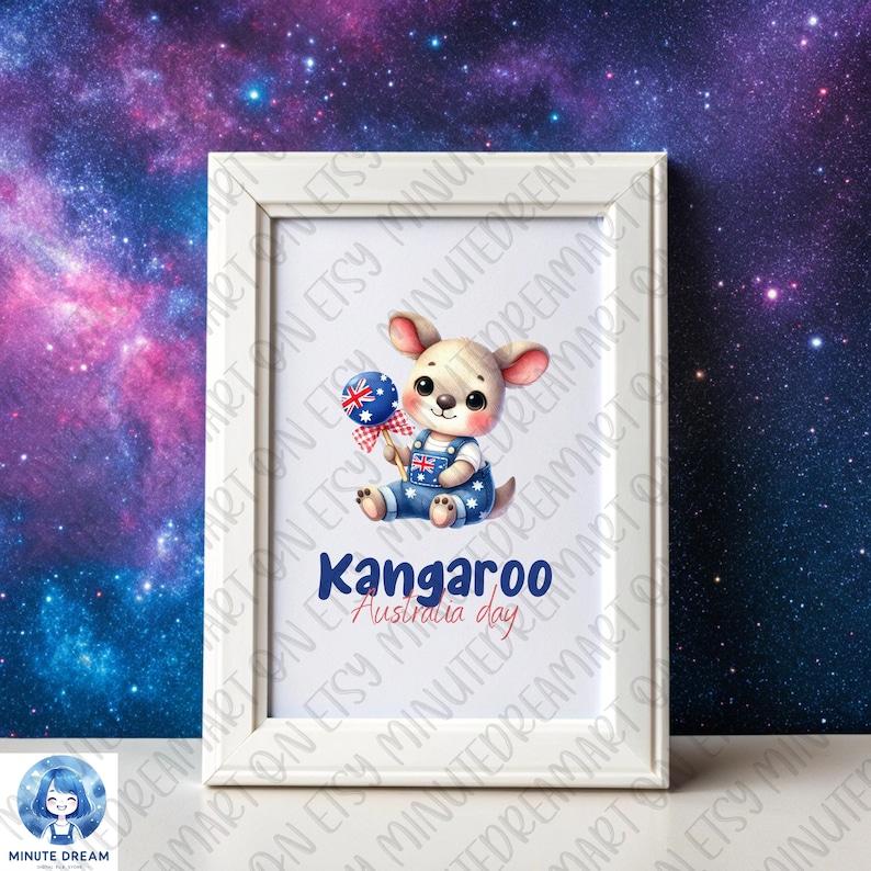Cute Kangaroo Clipart, Australia Day Png, Gift for KID, Watercolor ...