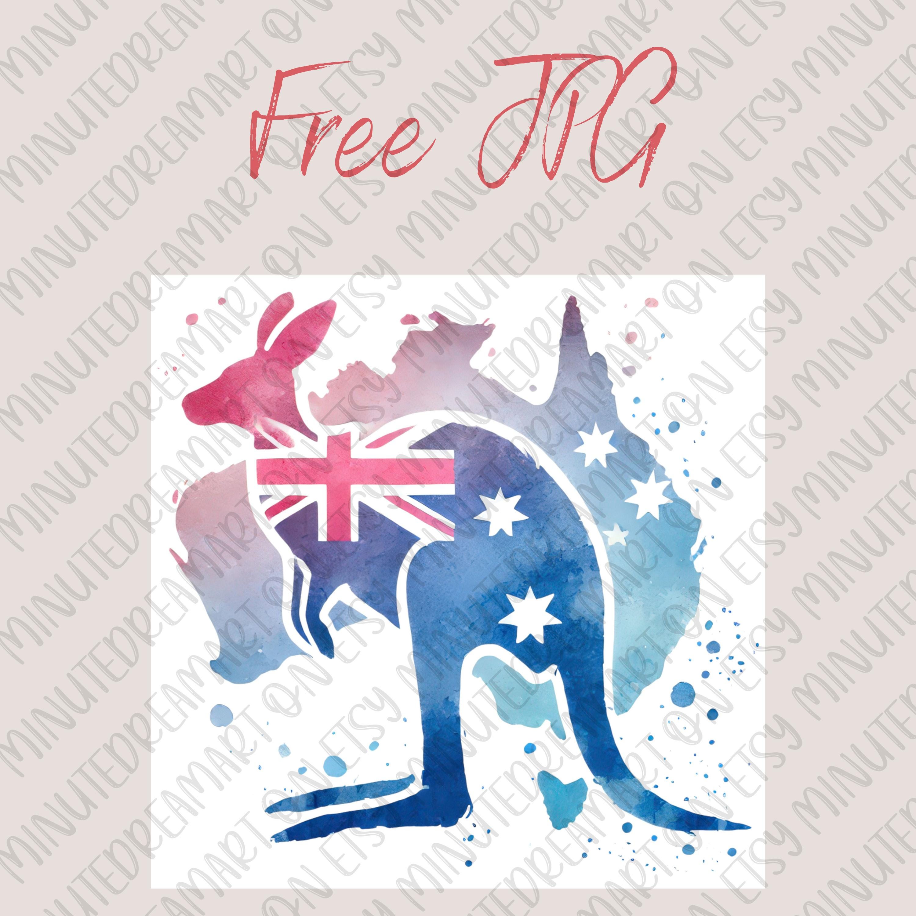 Cute Kangaroo Clipart, Australia Day Png, Gift for KID, Watercolor ...