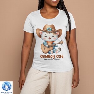 Cowboy Cat, Western Cat Cowboy Clipart, Watercolor Sublimation, Cactus ...