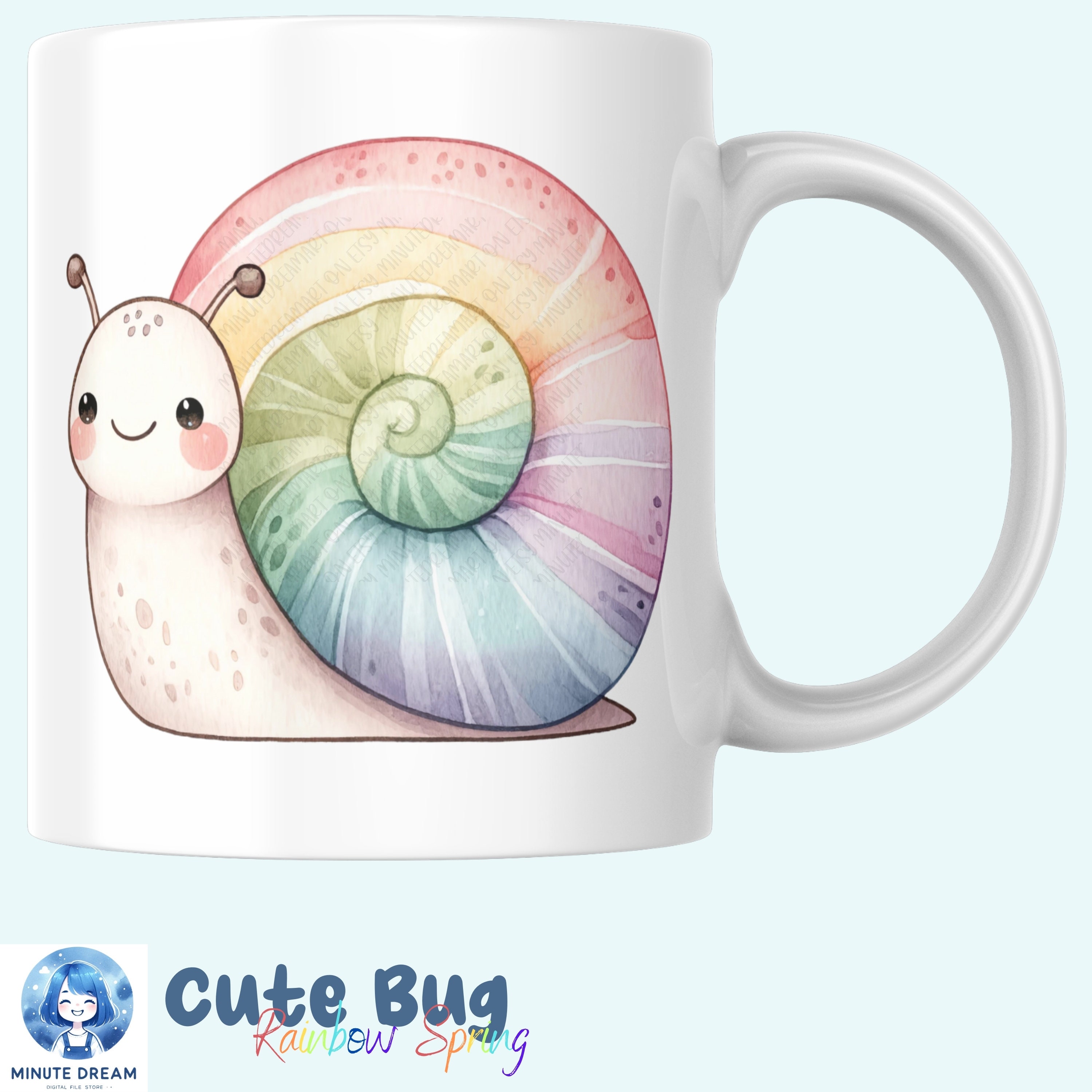 Cute Bug Clipart, Insect, Ladybug, Flower, Leaves, Vine, Baby Pastel ...