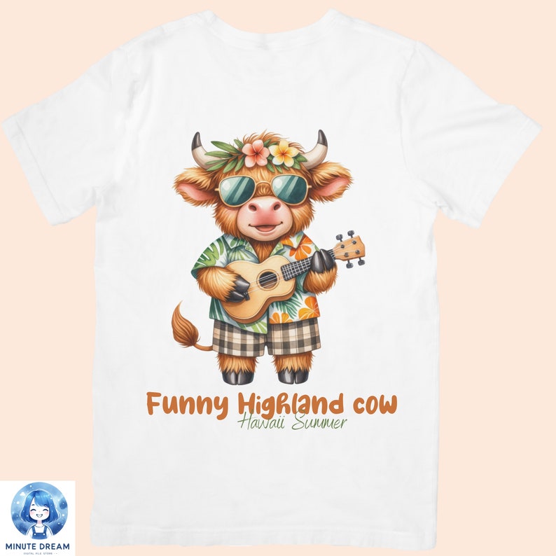 Funny Highland Cow Clipart: Hawaiian Summer PNG (digital Download) - Etsy