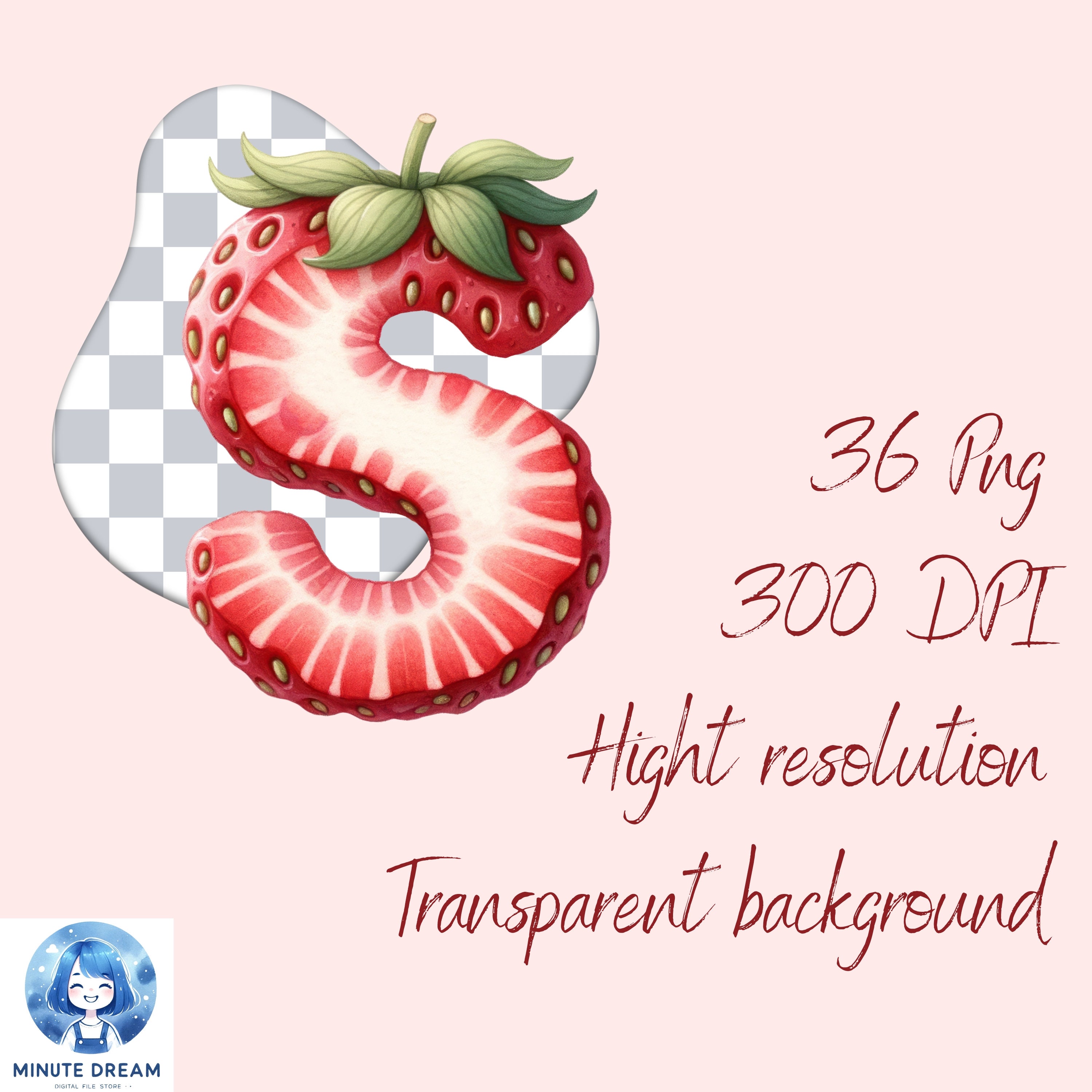 Strawberry Alphabet Letters, Strawberry PNG, Red Berry Fruit ...