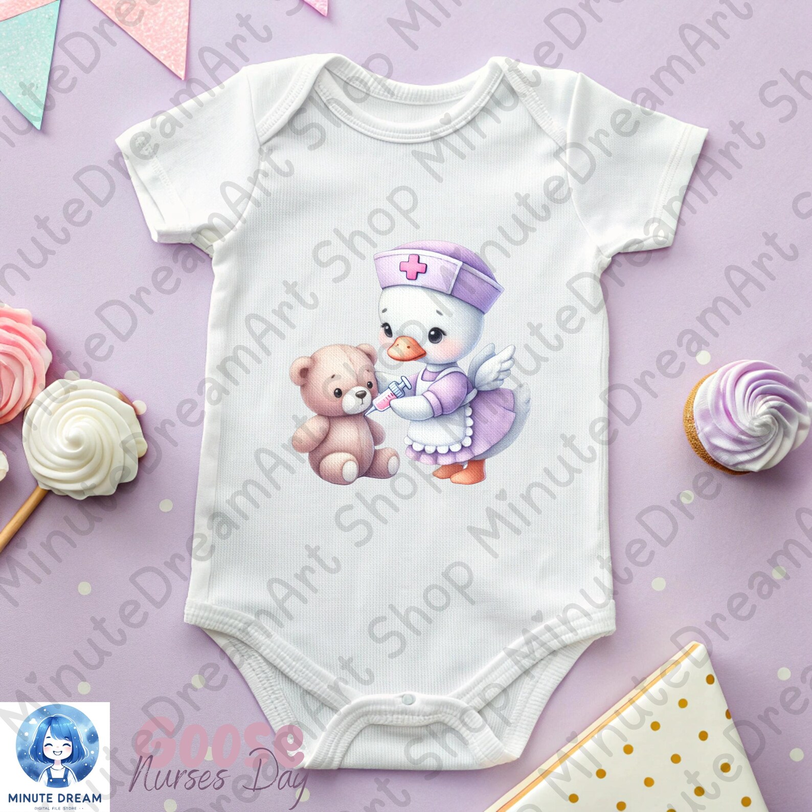 Nurse Goose Clipart: Watercolor Sublimation Designs (PNG) - Etsy
