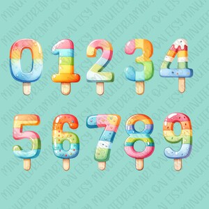 Ice Cream Alphabet: Watercolor Popsicle Letters PNG (digital Download ...