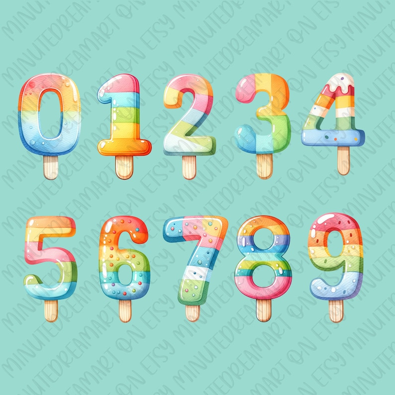Ice Cream Alphabet: Watercolor Popsicle Letters PNG (digital Download ...