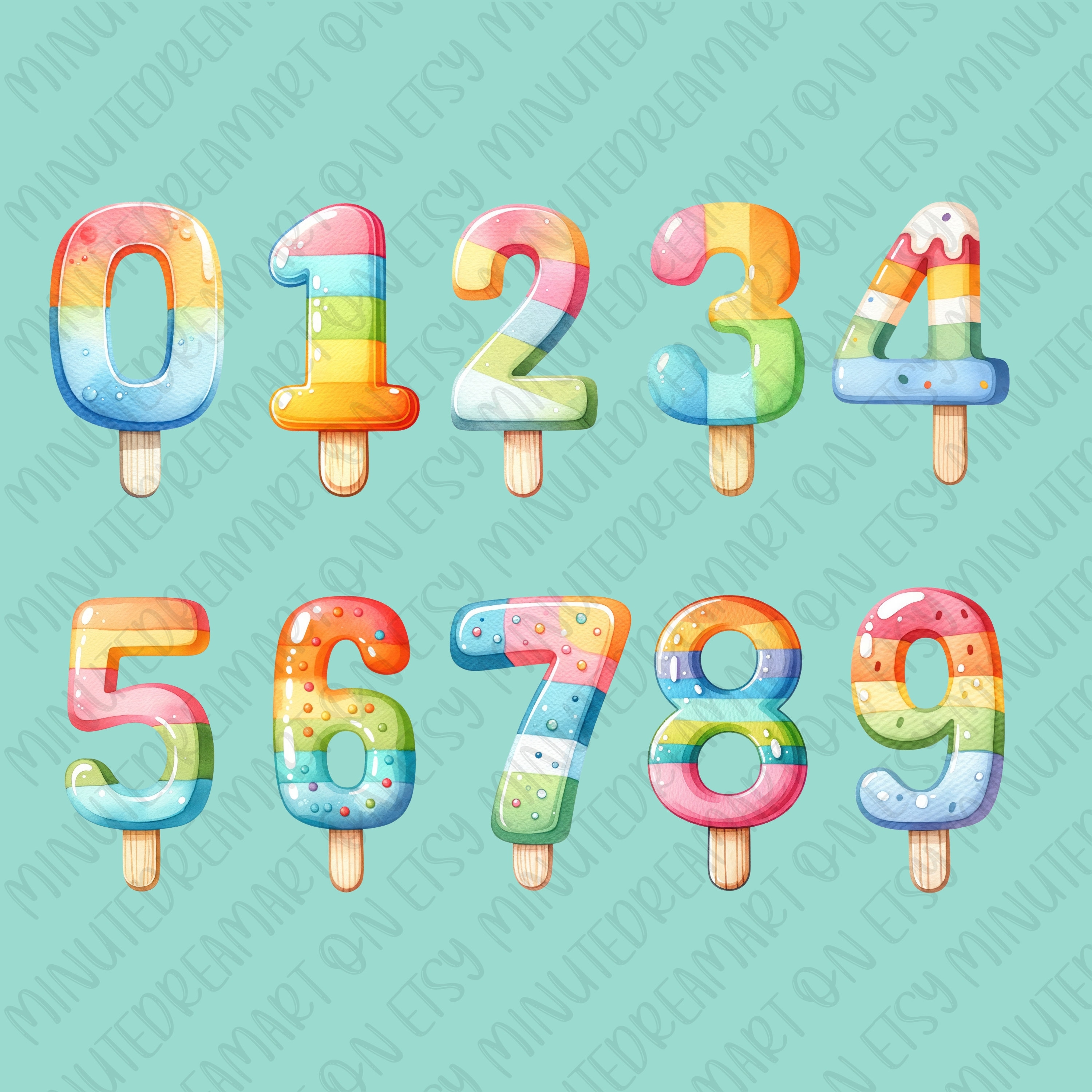 Ice Cream Alphabet: Watercolor Popsicle Letters PNG (digital Download ...