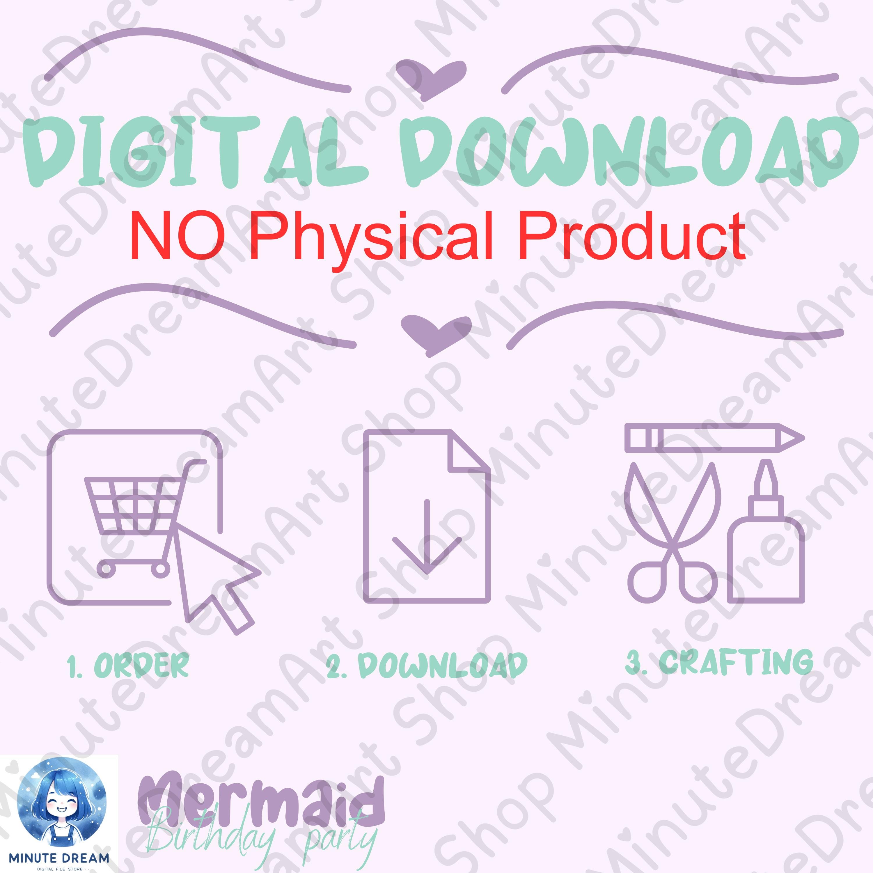 Mermaid Birthday Clipart: Watercolor Ocean Party PNG (digital Download ...