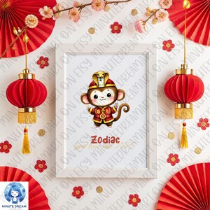 Animal Zodiac Clipart, Lunar New Year 2025 PNG, Zodiac Animals Wearing ...