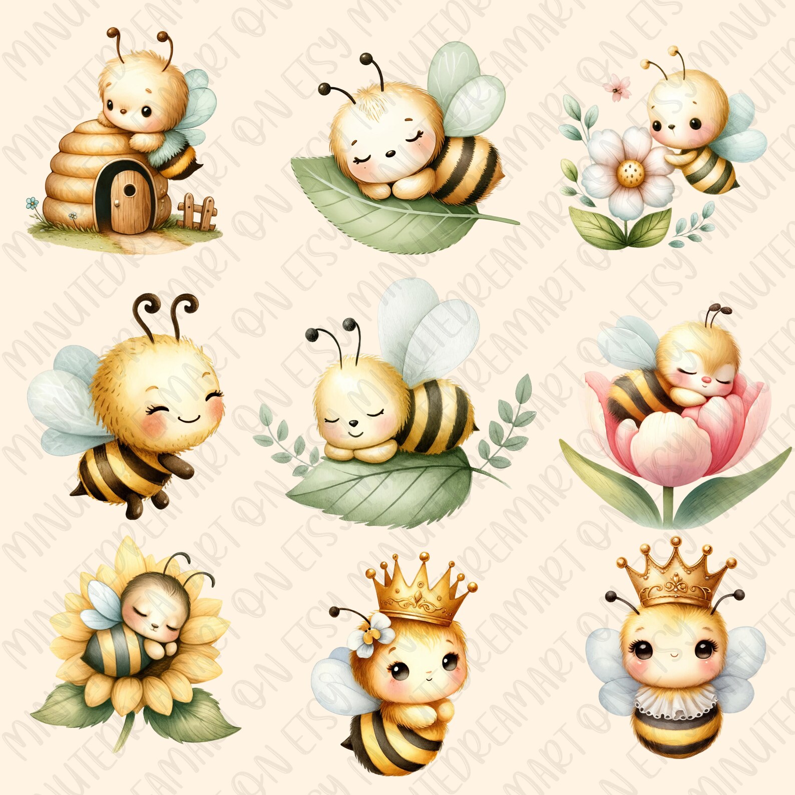 Cute Bee Clipart, Little Animals Png, Sweet Honey Bee Clipart, Flower ...
